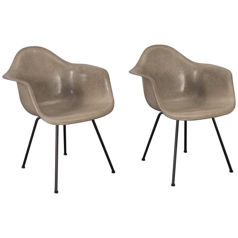 Eames Zenith Rope Edge Griege Arm Shell Chairs For Sale at 1stDibs