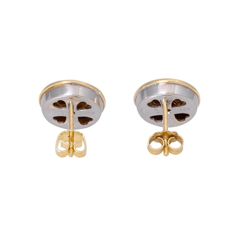 Pair of Ear Studs with 2 Diamonds For Sale at 1stDibs
