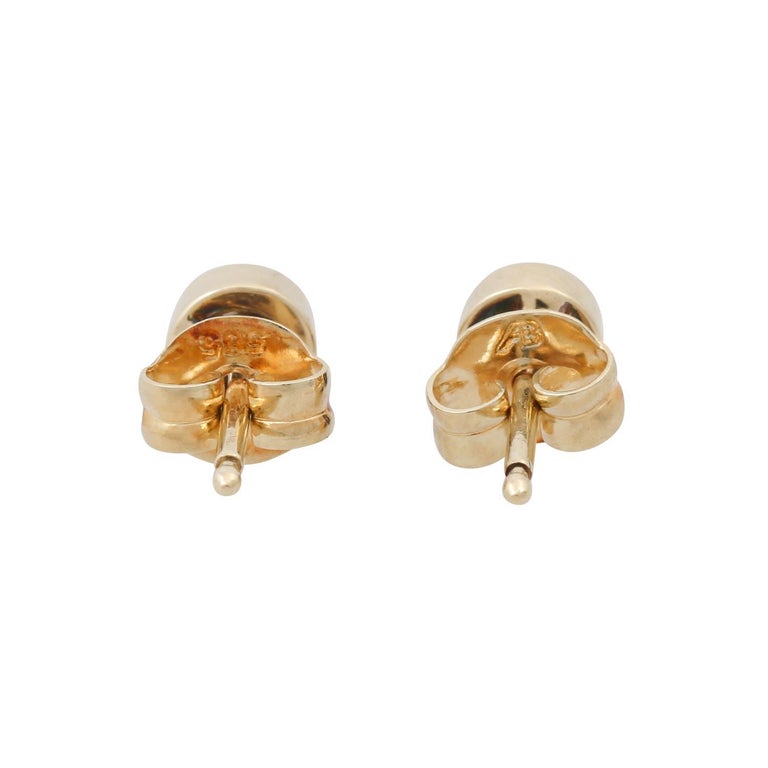 Pair of ear studs with 2 diamonds, For Sale at 1stDibs