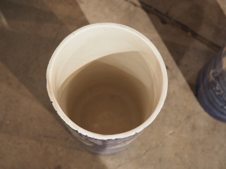 Pair of Early 1900’s Cobalt Blue and White Cylinder form Vases from ...