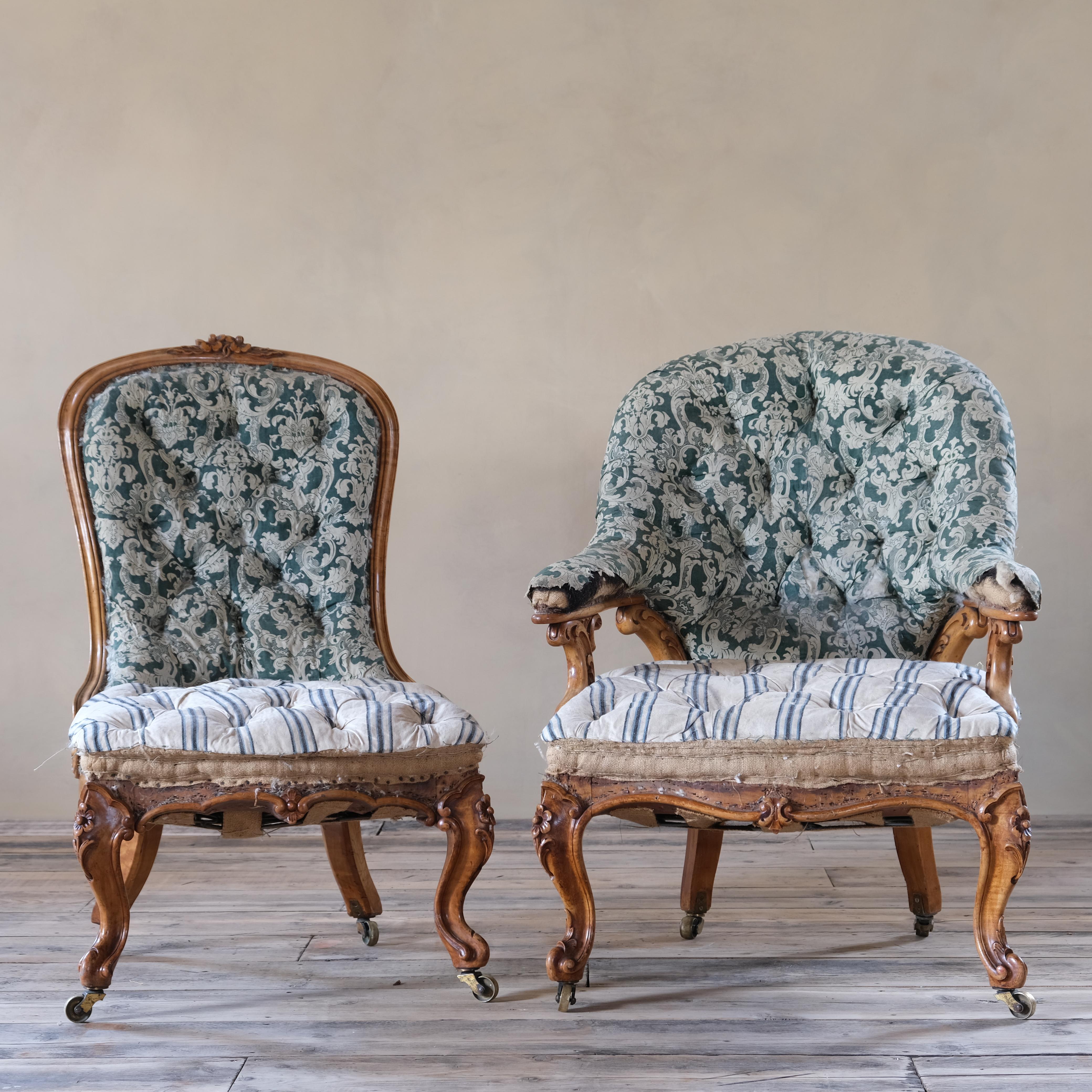 Pair of Early 19th Century Birdseye Maple Chairs For Sale at 1stDibs
