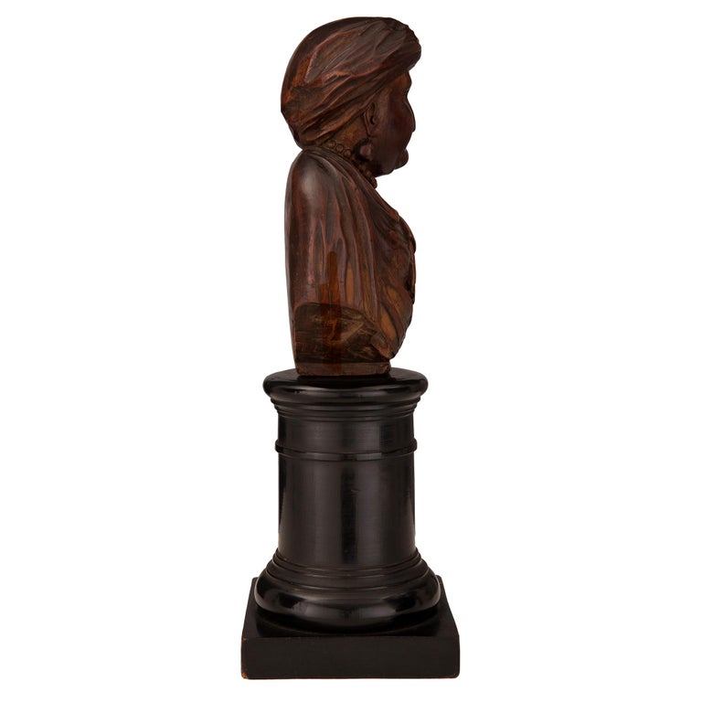 Pair of Early 19th Century Carved Walnut and Fruitwood Busts of Turkish ...