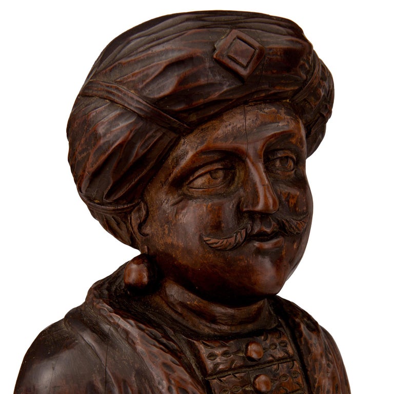 Pair of Early 19th Century Carved Walnut and Fruitwood Busts of Turkish ...