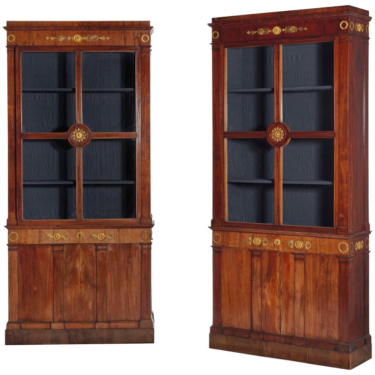 Pair of Early 19th Century Empire Period Mahogany Bookcases, Vienna ...
