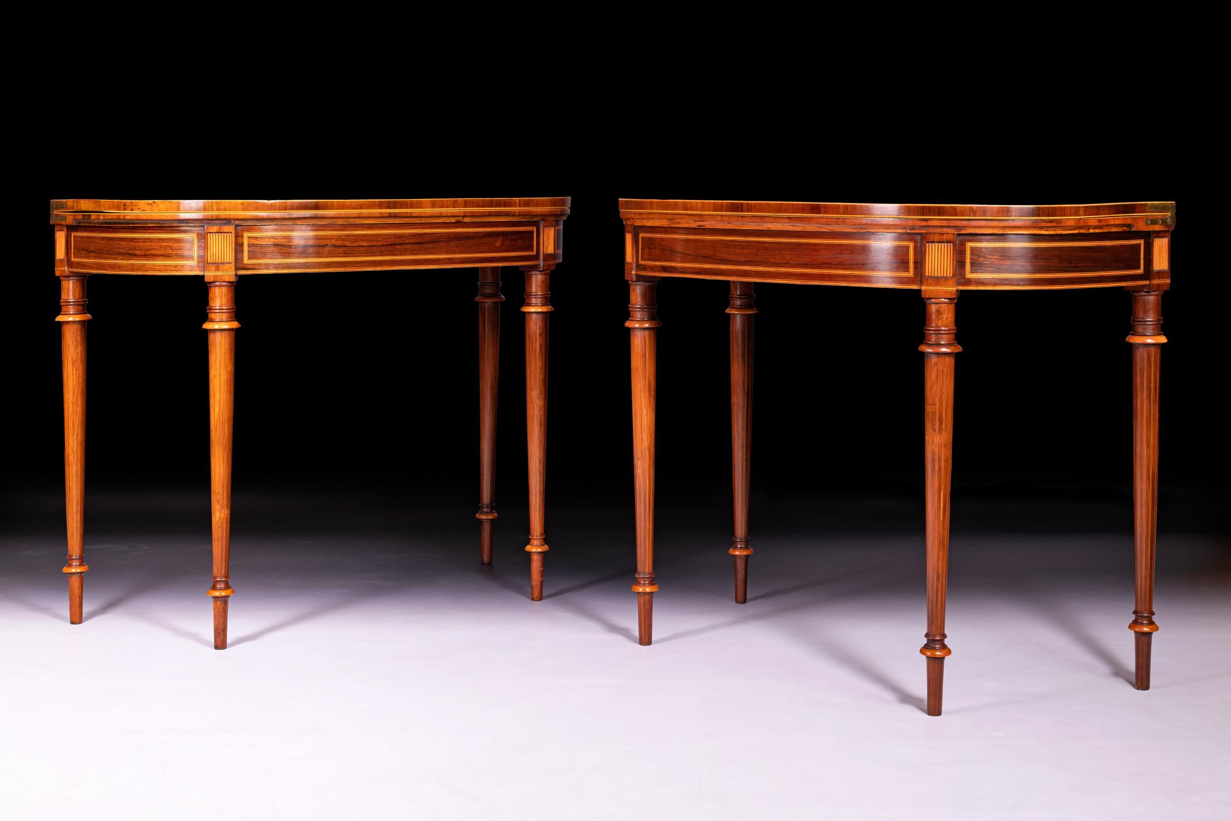 Pair Of Early 19th Century English Regency Period Games/Card Tables For ...