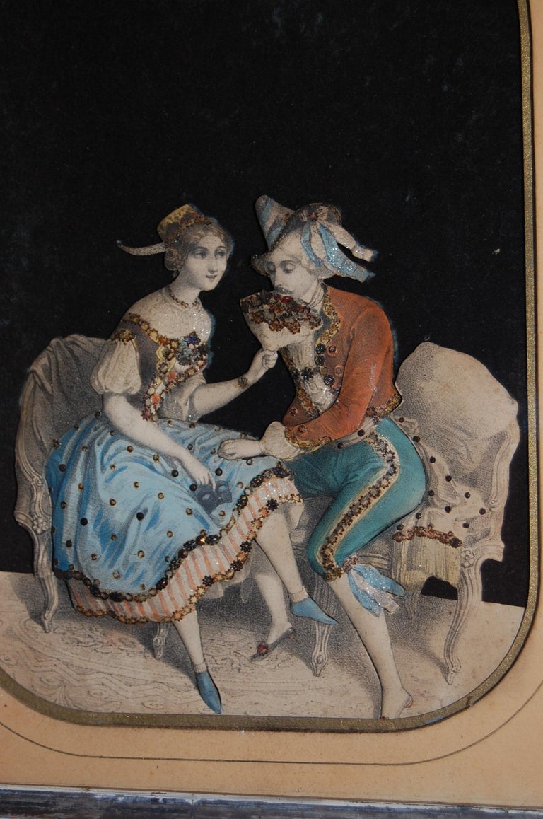 Pair of Early 19th Century French Cut-Out Passe-Partouts on Older ...