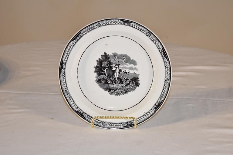 Pair of Early 19th Century Staffordshire Plates with Stags For Sale at ...