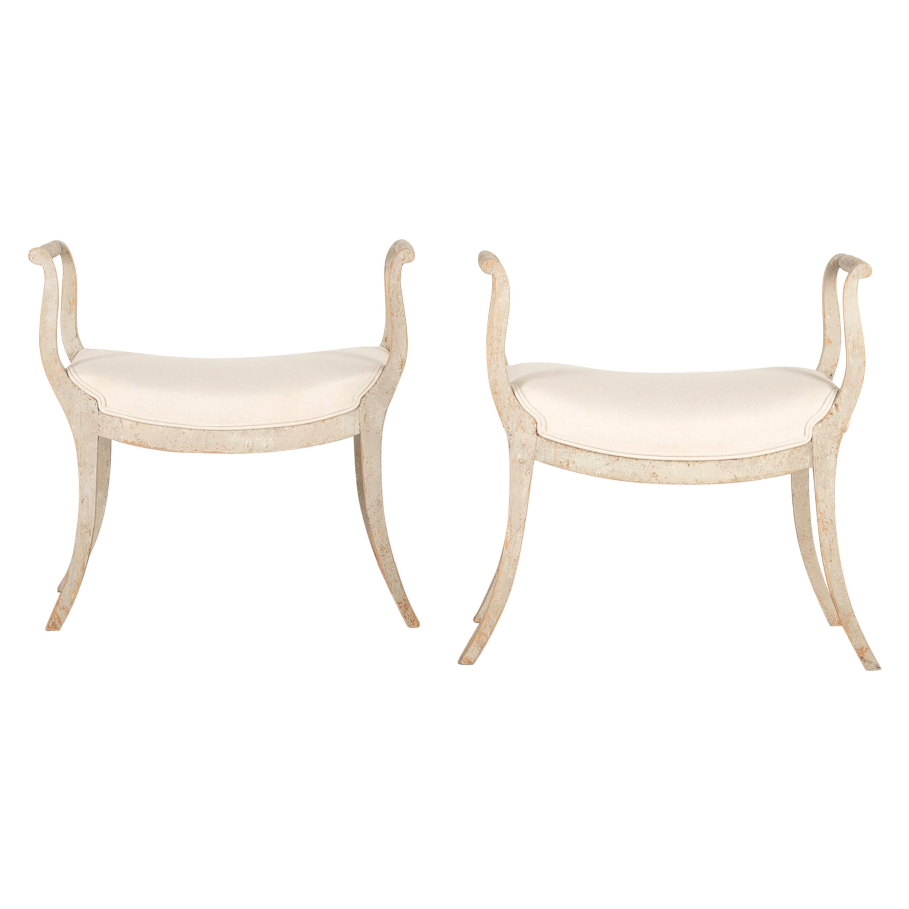 19th Century Pair Of Walnut Stools For Sale at 1stDibs