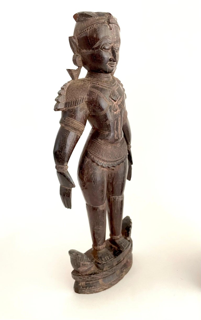 Pair of Early 20th Century Carved Marapcchi Bommais Dolls from Southern ...