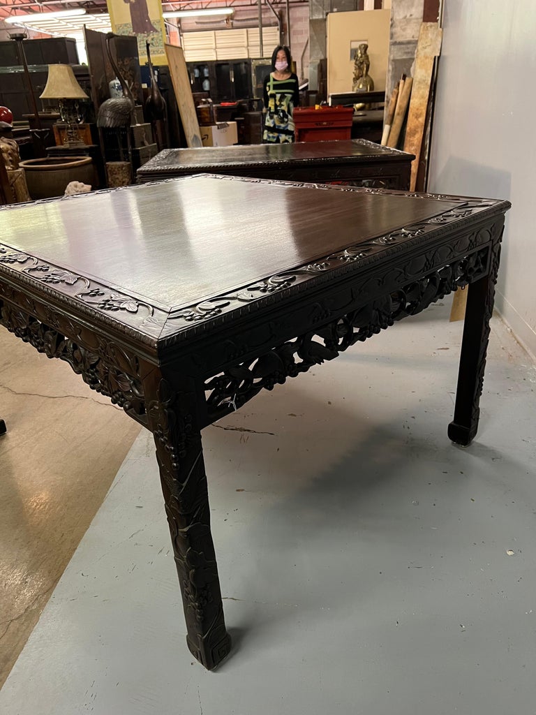Pair of Early 20th Century Carved Rosewood Chinese Center Tables For ...