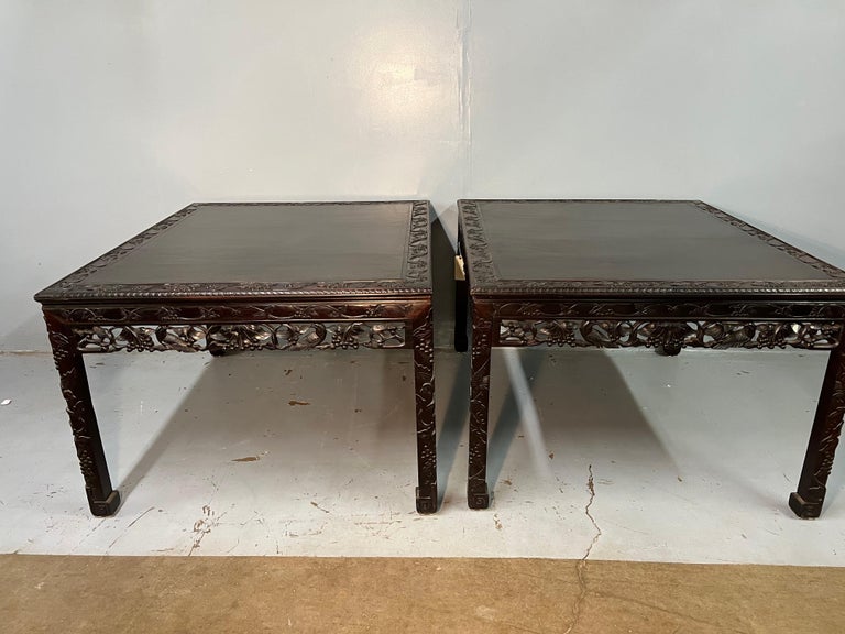 Pair of Early 20th Century Carved Rosewood Chinese Center Tables For ...