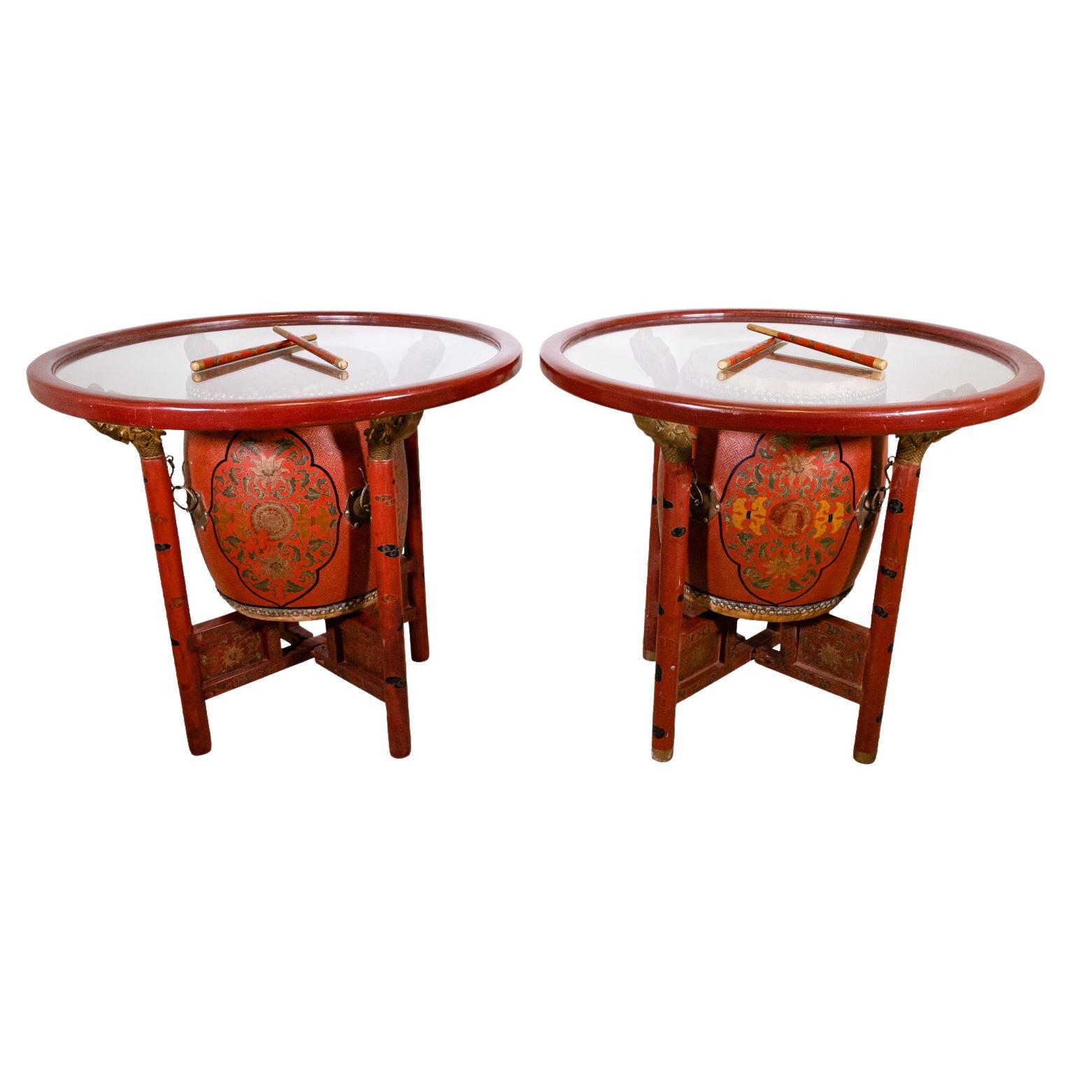 Mid-20th Century Chinese Oriental Pewter and Brass Garden Drum Stool ...