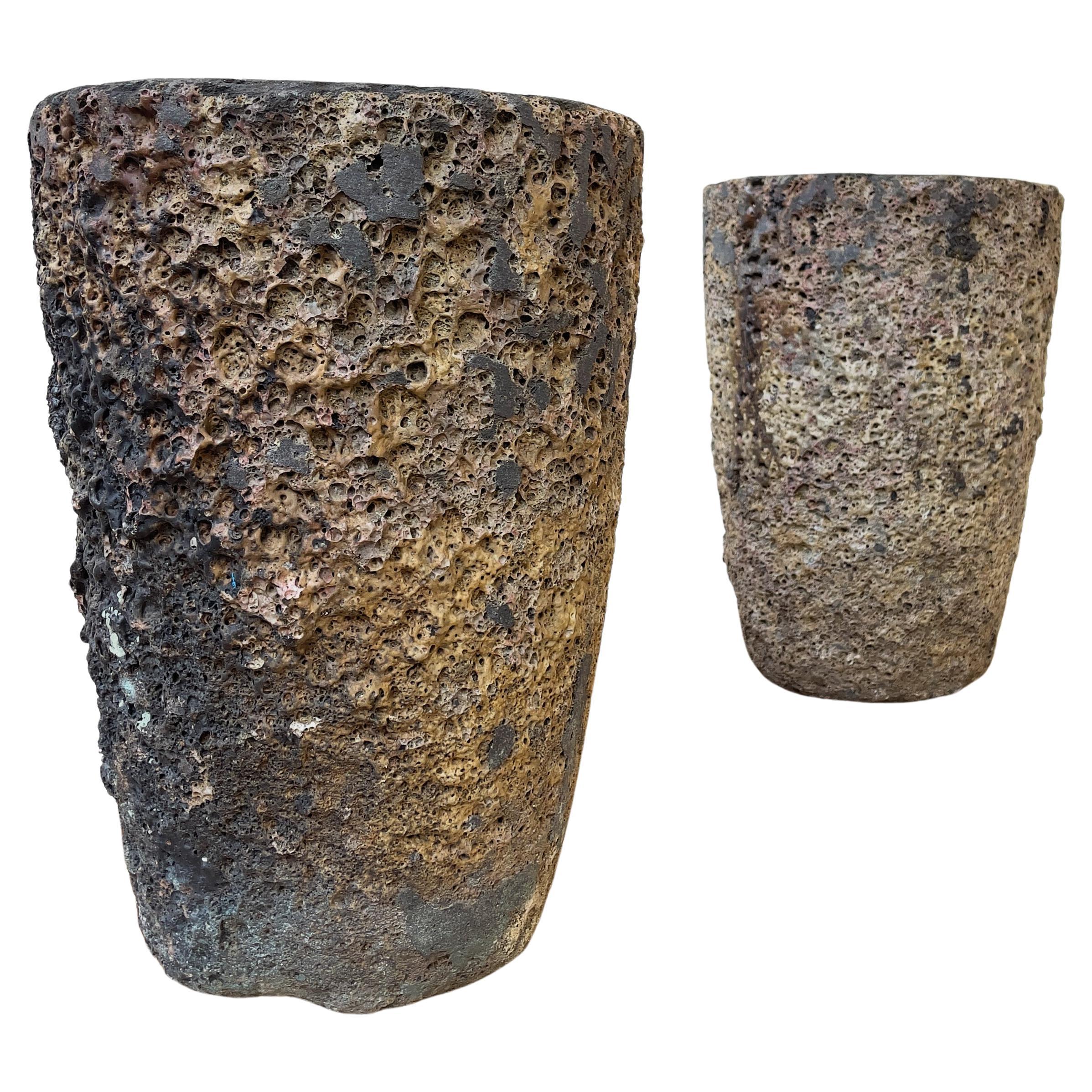 Pair of Early 20th Century French Outdoor Carved Cast Stone Vases at ...