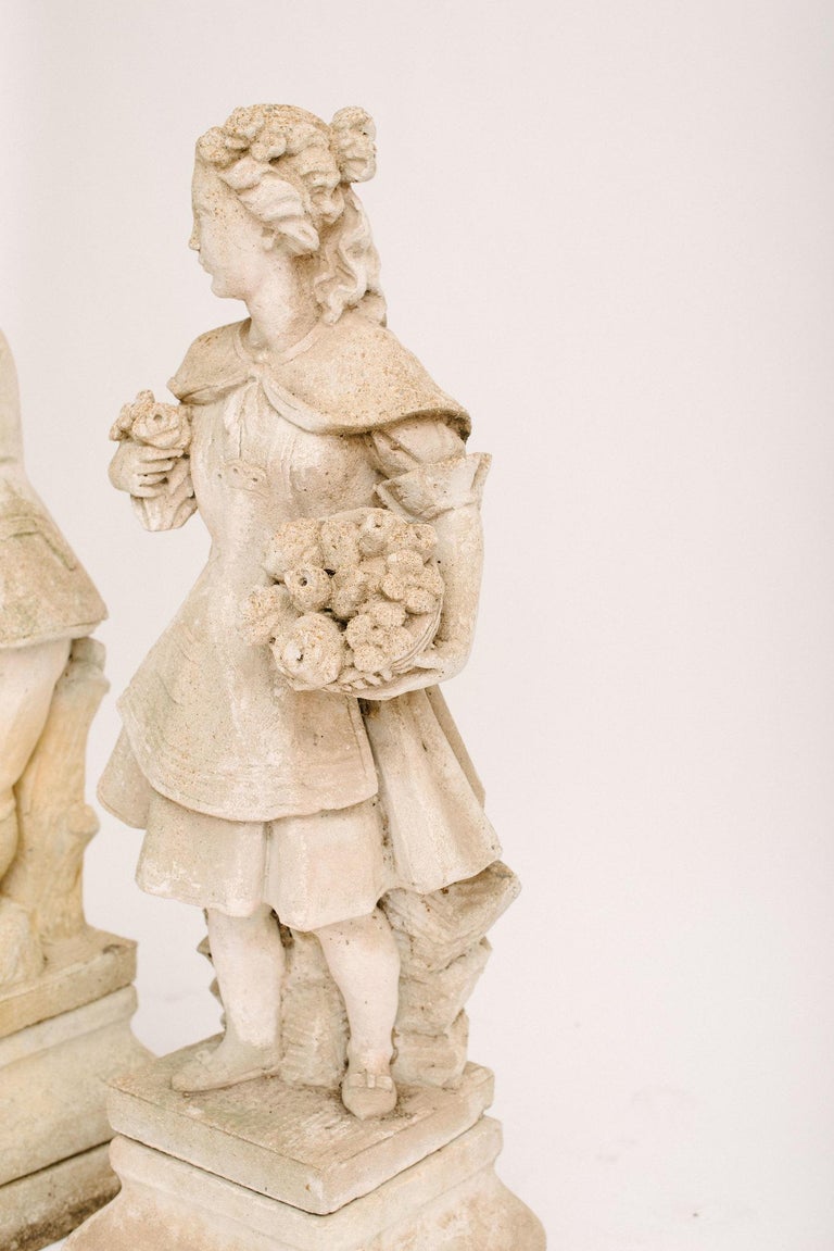 Pair of Early 20th Century French Garden Statues For Sale at 1stDibs