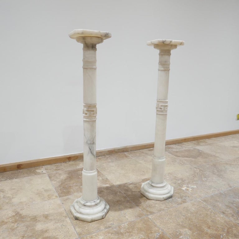 Pair of Early 20th century French Marble or Alabaster Columns at 1stDibs