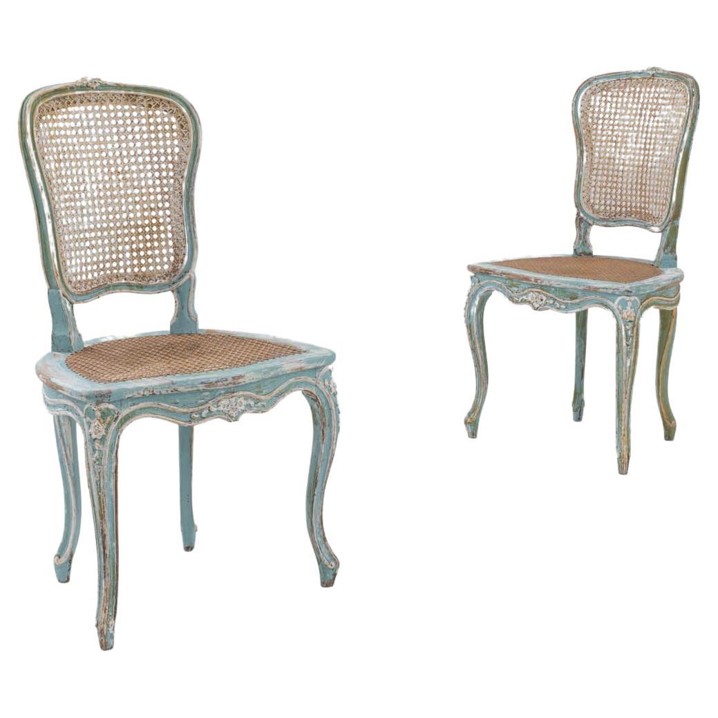 Pair of Early 20th Century French Patinated Chairs For Sale at 1stDibs