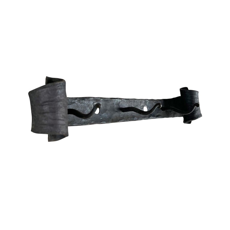 Pair of Early 20th Century Hand-Wrought Iron Wall Hooks For Sale at 1stDibs