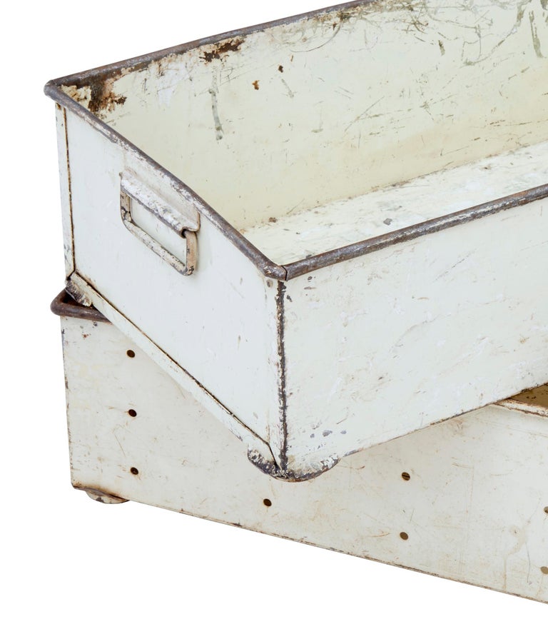 Pair of Early 20th Century Industrial Steel Storage Boxes For Sale at ...
