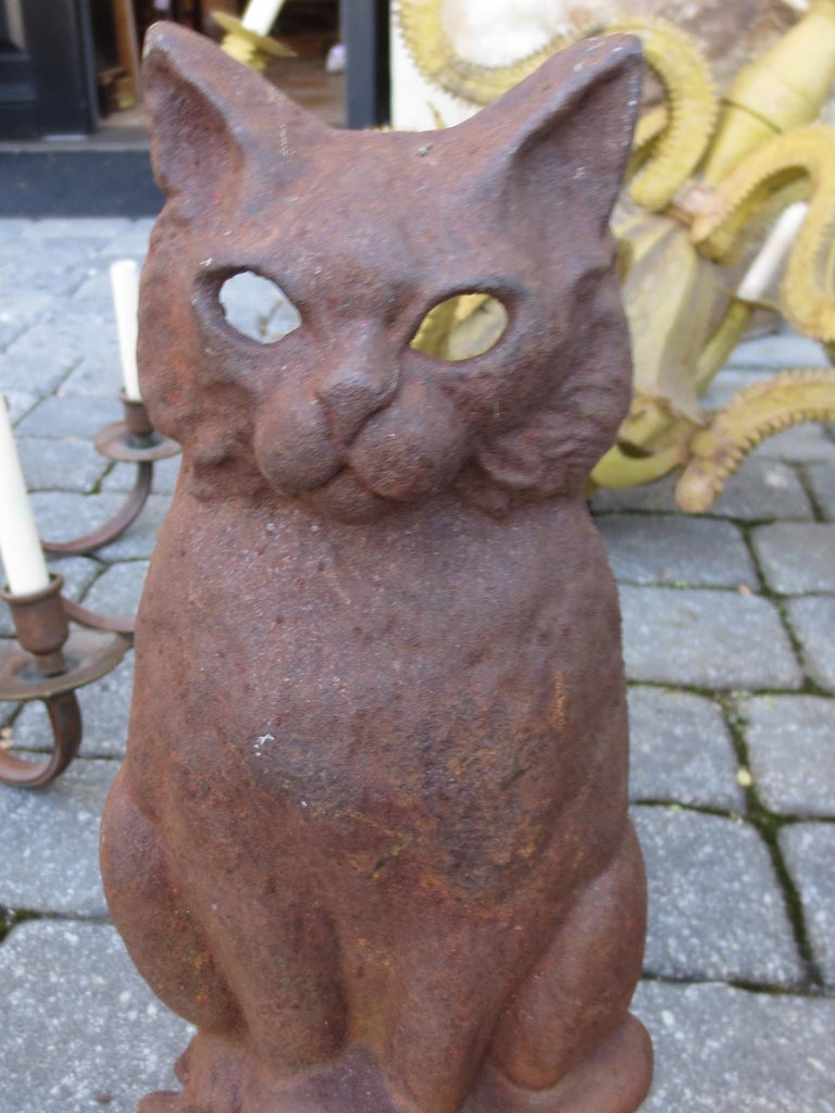 Pair of Early 20th Century Iron Cat Andirons For Sale at 1stDibs