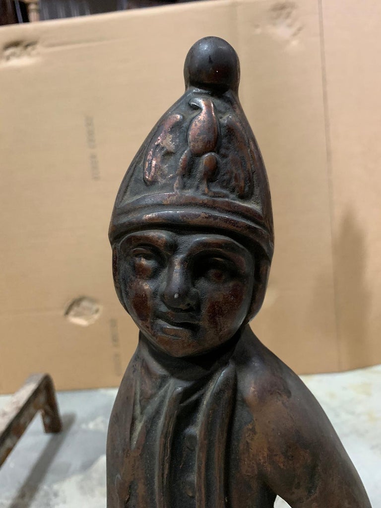 Pair of Early 20th Century Iron Hessian Soldier Andirons For Sale at ...