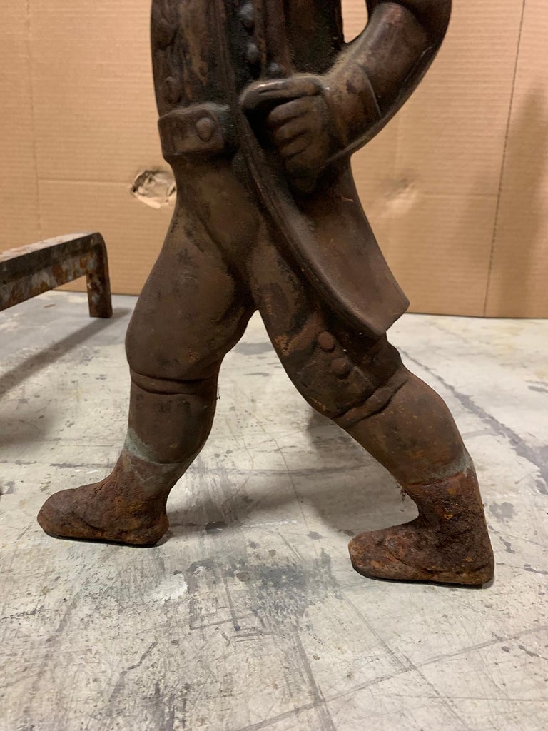 Pair of Early 20th Century Iron Hessian Soldier Andirons For Sale at ...
