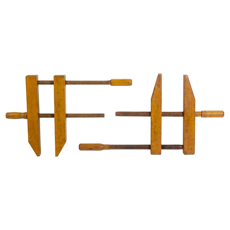 Pair of Early 20th Century Maple Jorgenson Clamps with Wood Screws For ...