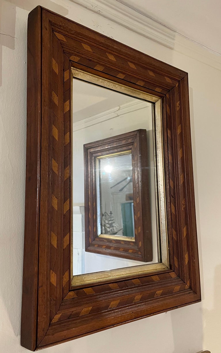 Pair of Early 20th Century Marquetry Mirrors For Sale at 1stDibs