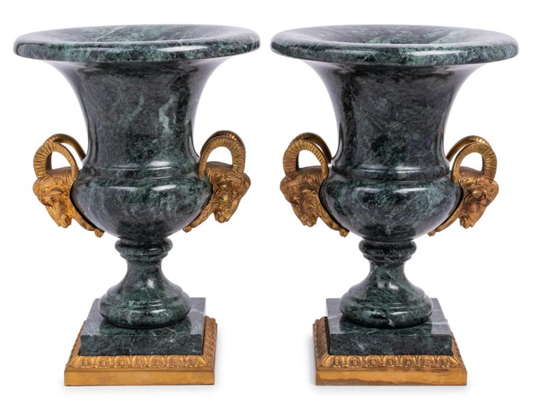 Pair of Early 20th Century Neoclassical Style Marble Urns For Sale at ...