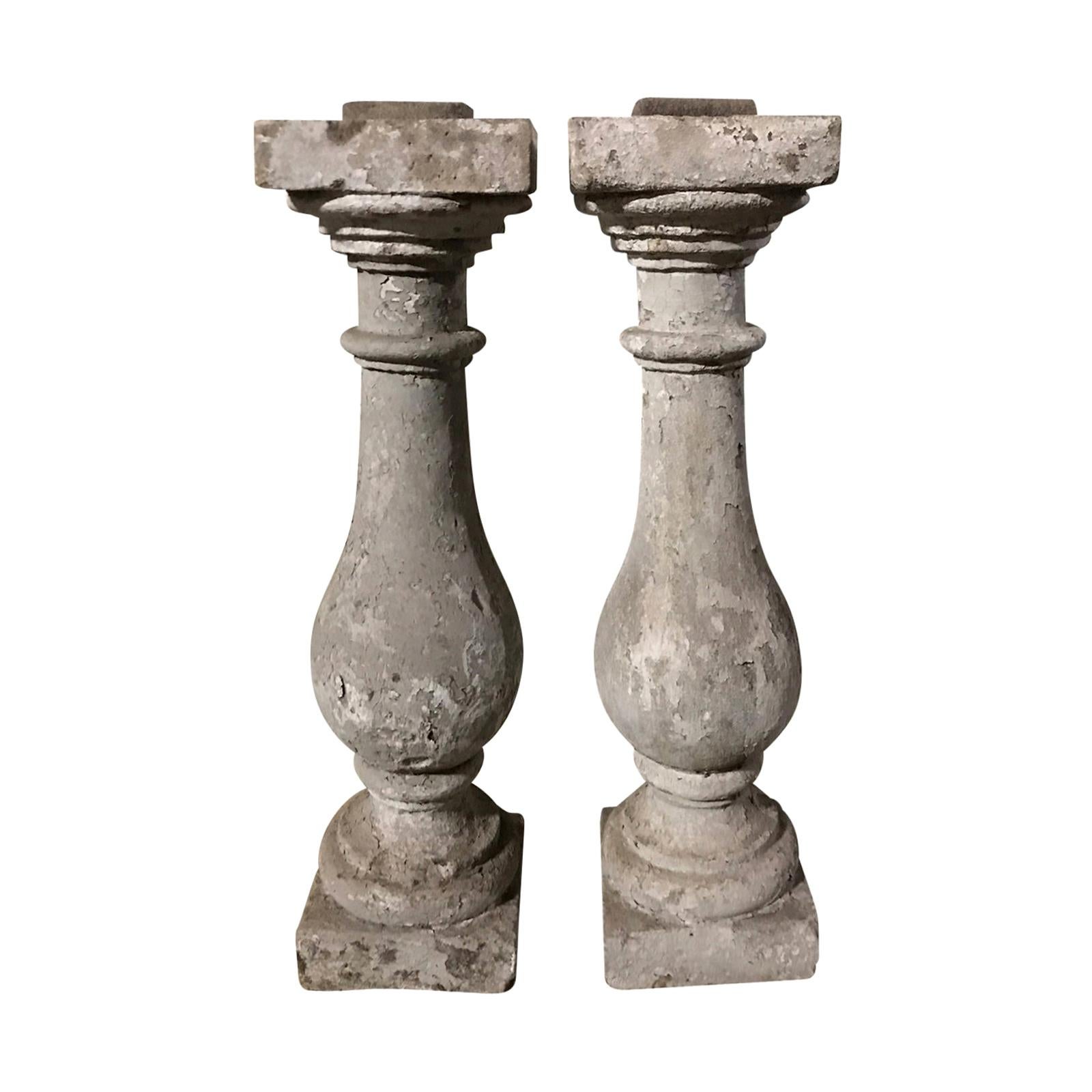 Pair of Early 20th Century Stone Columns at 1stDibs