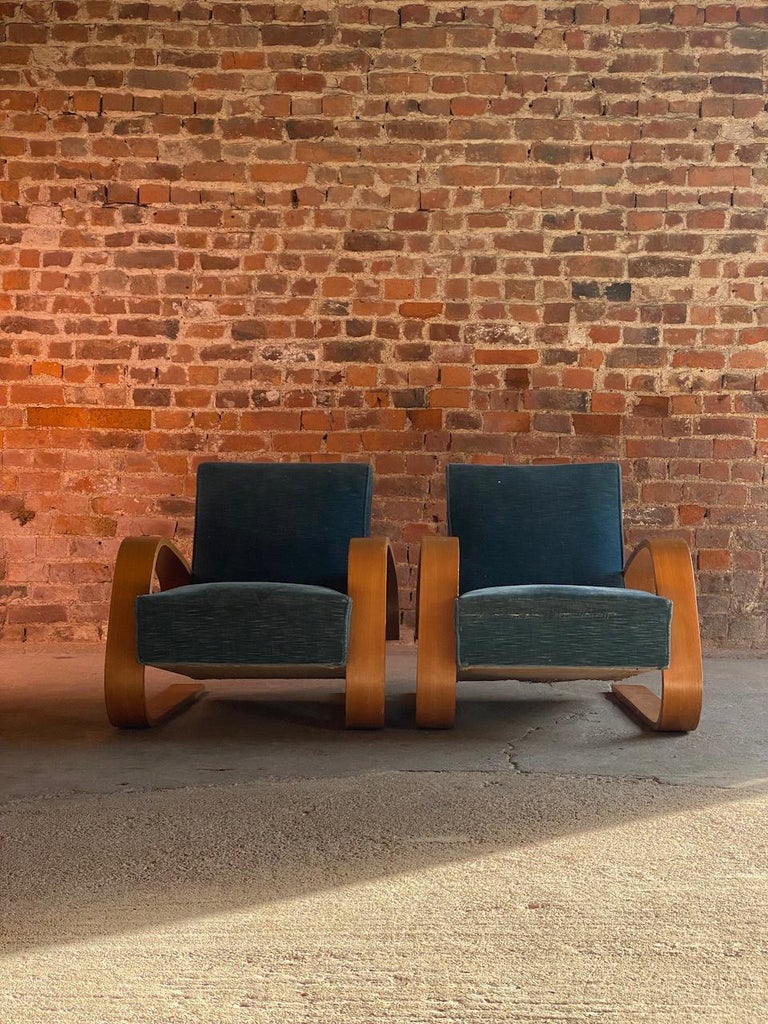 Pair of Early Alvar Aalto Tank Chairs Model 400 by Artek Finland circa 1940 For Sale at 1stDibs