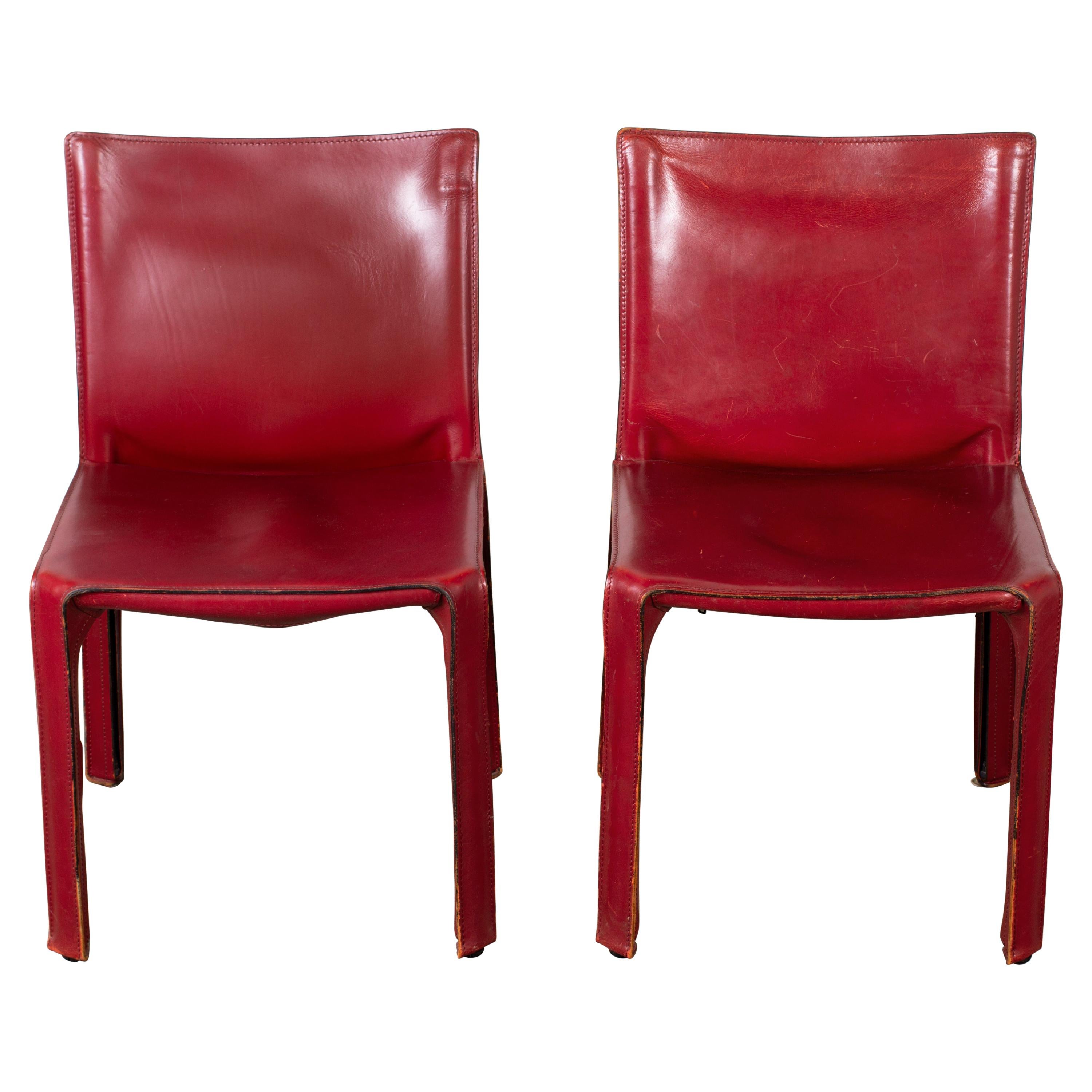 A Pair of 1970s "Cab" side chairs by Mario Bellini for Cassina at 1stDibs