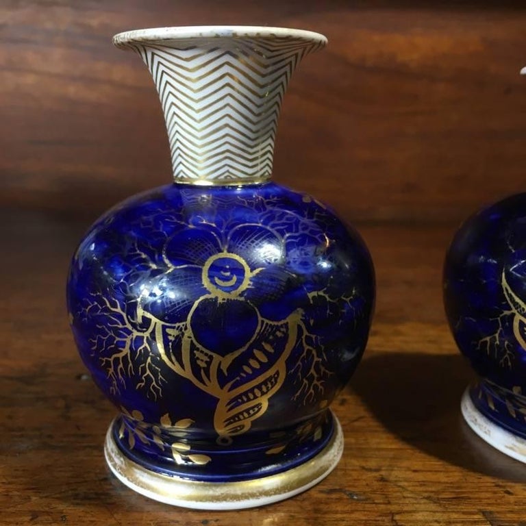 Pair of Early Minton Vases, Flower Panels, circa 1825 at 1stDibs