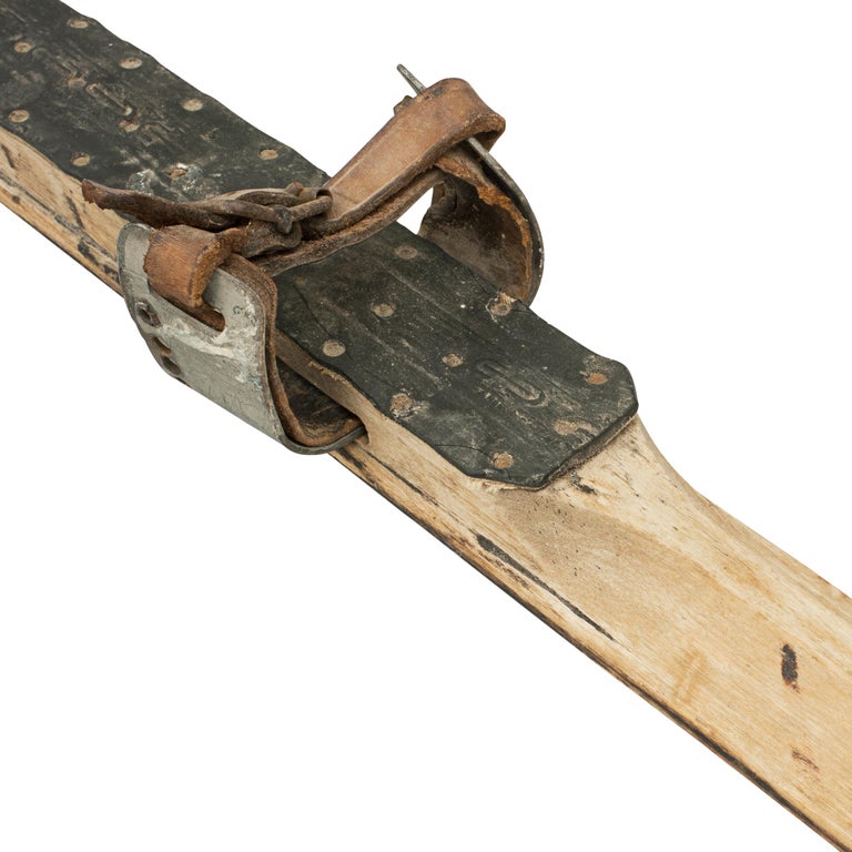 Pair of Early Nordic Cross Country Skis, Museum Piece For Sale at 1stDibs