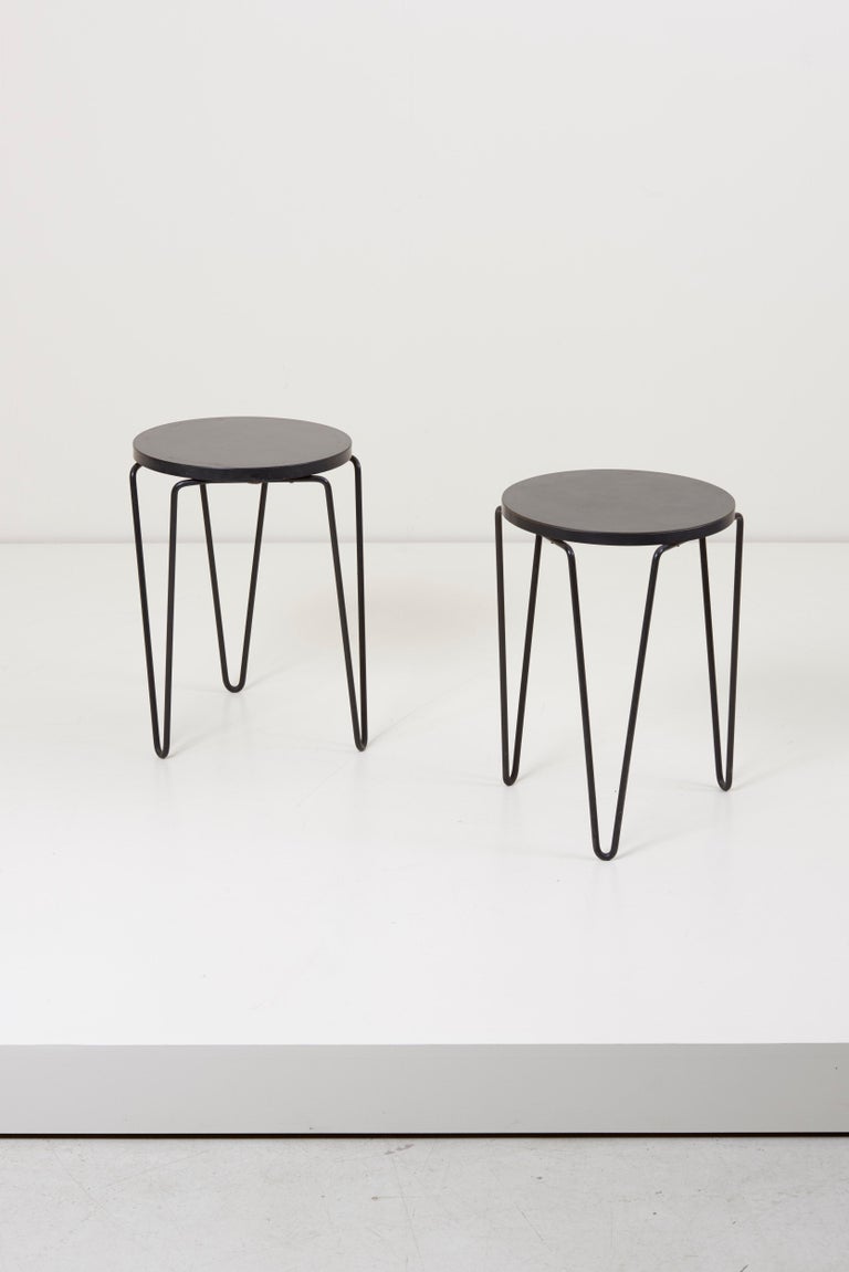 Pair of Early Original Vintage Hairpin Stacking Stools or Side Tables ...