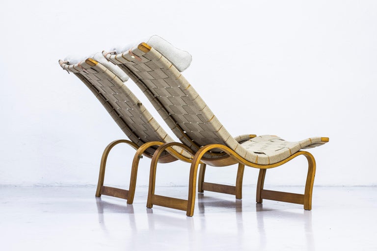 Pair of Early "Vilstol" by Bruno Mathsson for Karl Mathsson, 1930s For ...