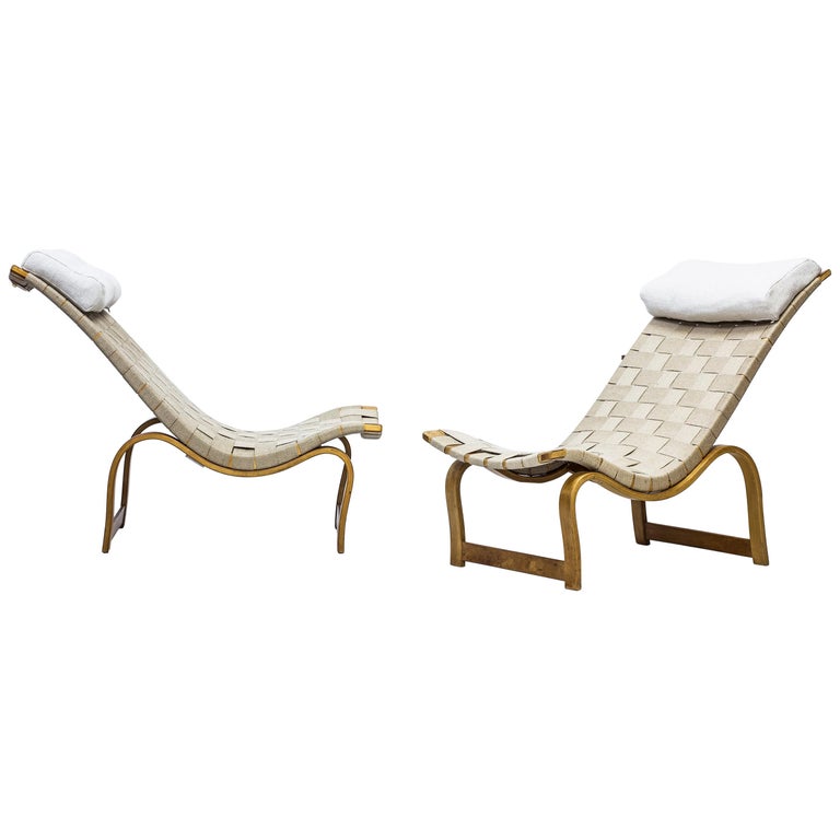 Pair of Early "Vilstol" by Bruno Mathsson for Karl Mathsson, 1930s For ...