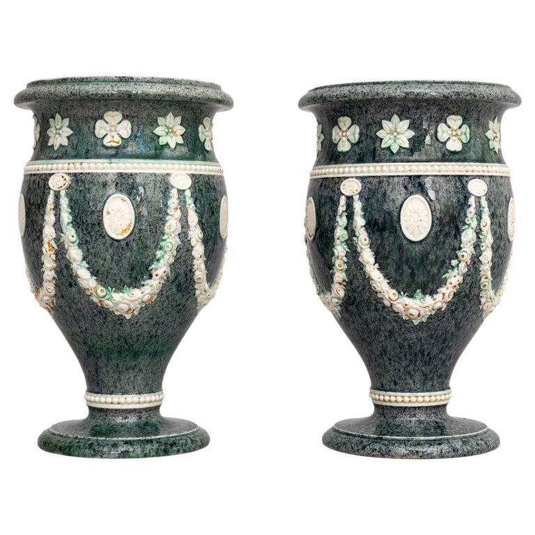 Pair of Early Wedgwood Pearlware Porphyry Urns at 1stDibs