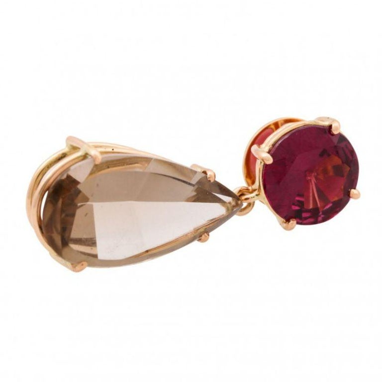 Pair of Earrings with Rhodolite For Sale at 1stDibs