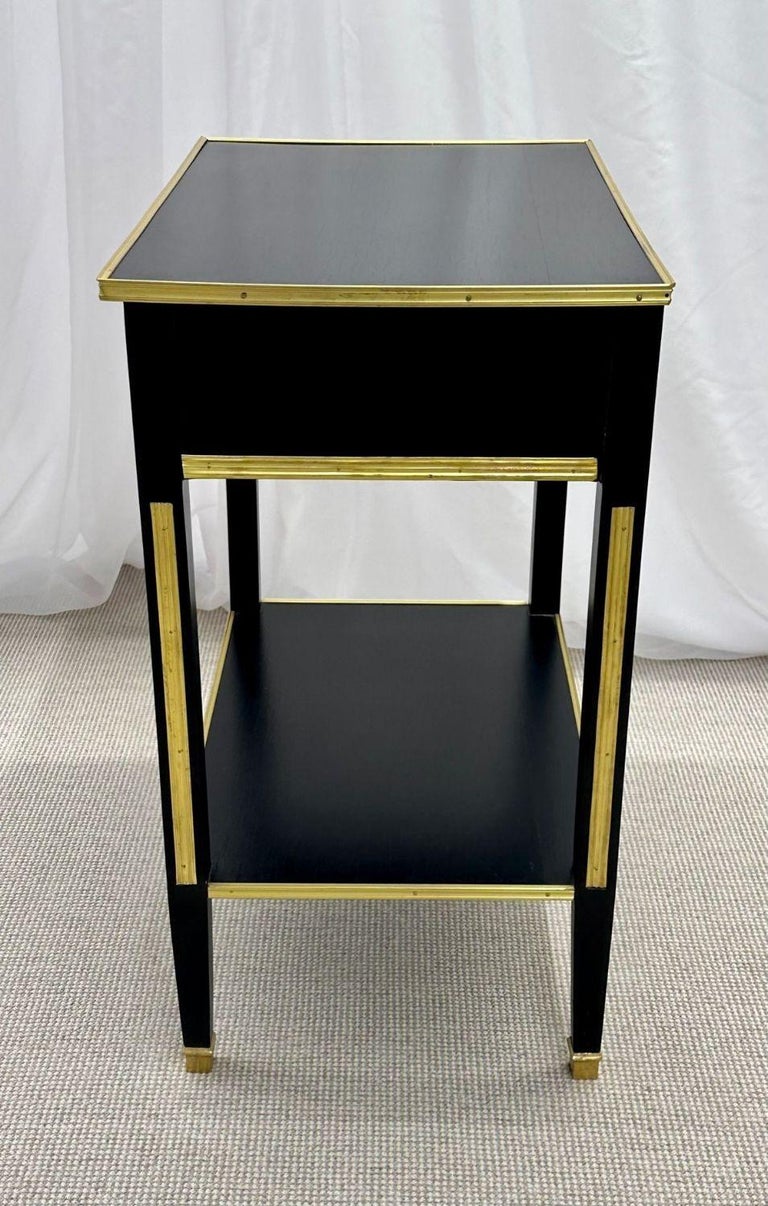 Pair of Ebony End / Side Tables, Night Tables, Maison Jansen Style, Hollywood For Sale at 1stDibs