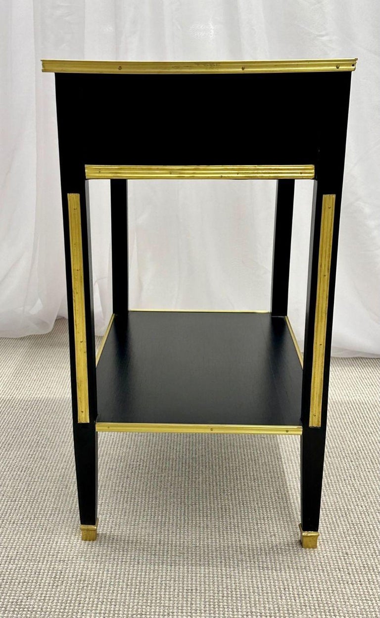 Pair of Ebony End / Side Tables, Night Tables, Maison Jansen Style, Hollywood For Sale at 1stDibs