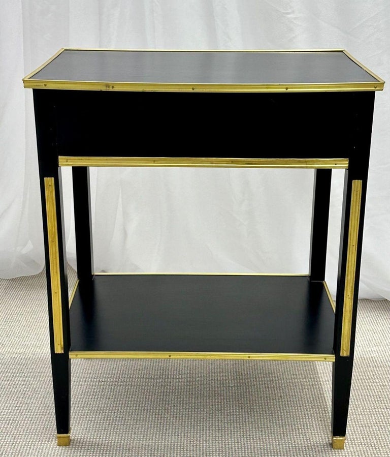 Pair of Ebony End / Side Tables, Night Tables, Maison Jansen Style, Hollywood For Sale at 1stDibs