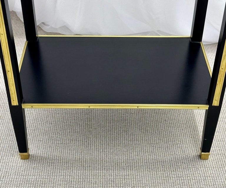 Pair of Ebony End / Side Tables, Night Tables, Maison Jansen Style, Hollywood For Sale at 1stDibs