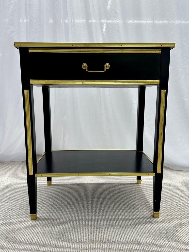 Pair of Ebony End / Side Tables, Night Tables, Maison Jansen Style, Hollywood For Sale at 1stDibs