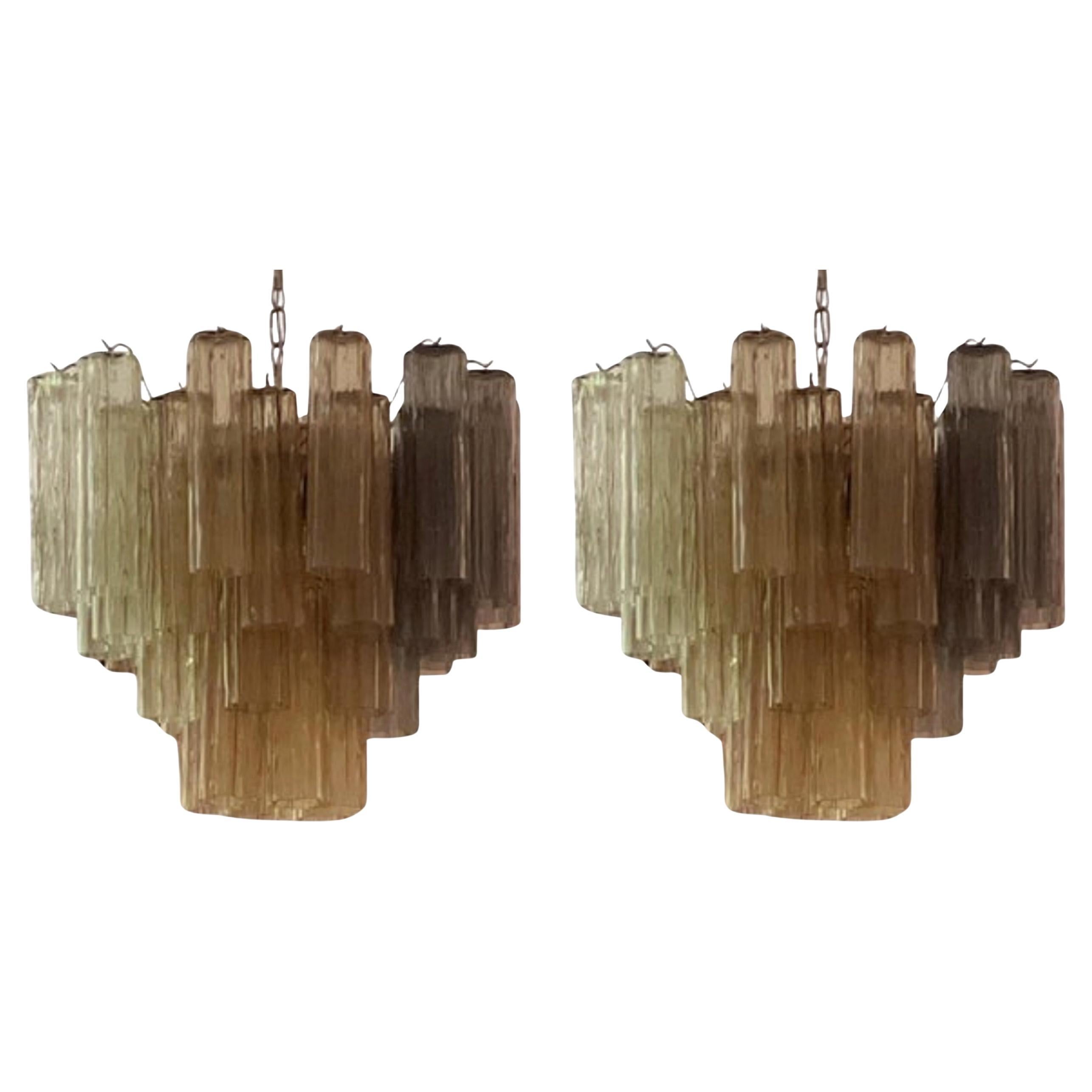 Set of 3 Eclectic Colorful Murano Chandeliers in the of style of Venini ...