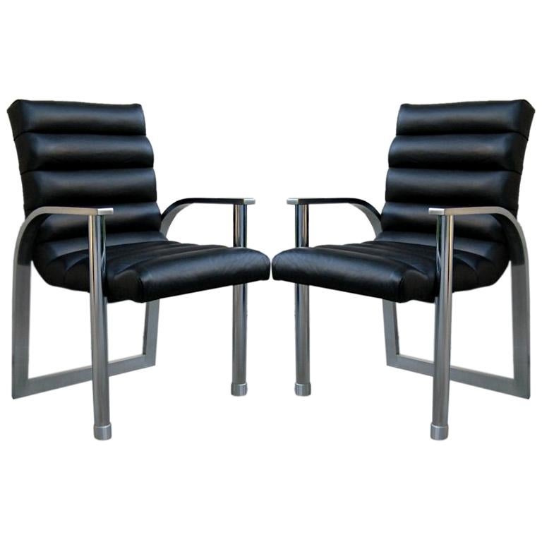 Pair of Eclipse Lounge Chairs by Jay Spectre For Sale at 1stDibs