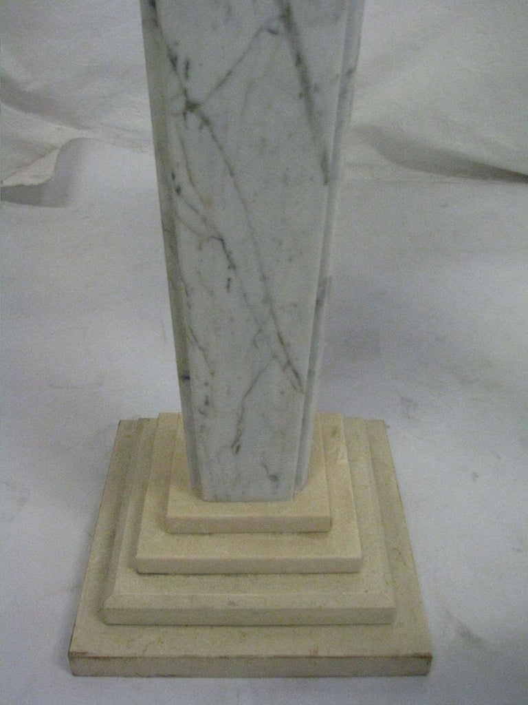 Pair of Ecru Carrara Marble Columns / Pedestals 20th Century For Sale ...