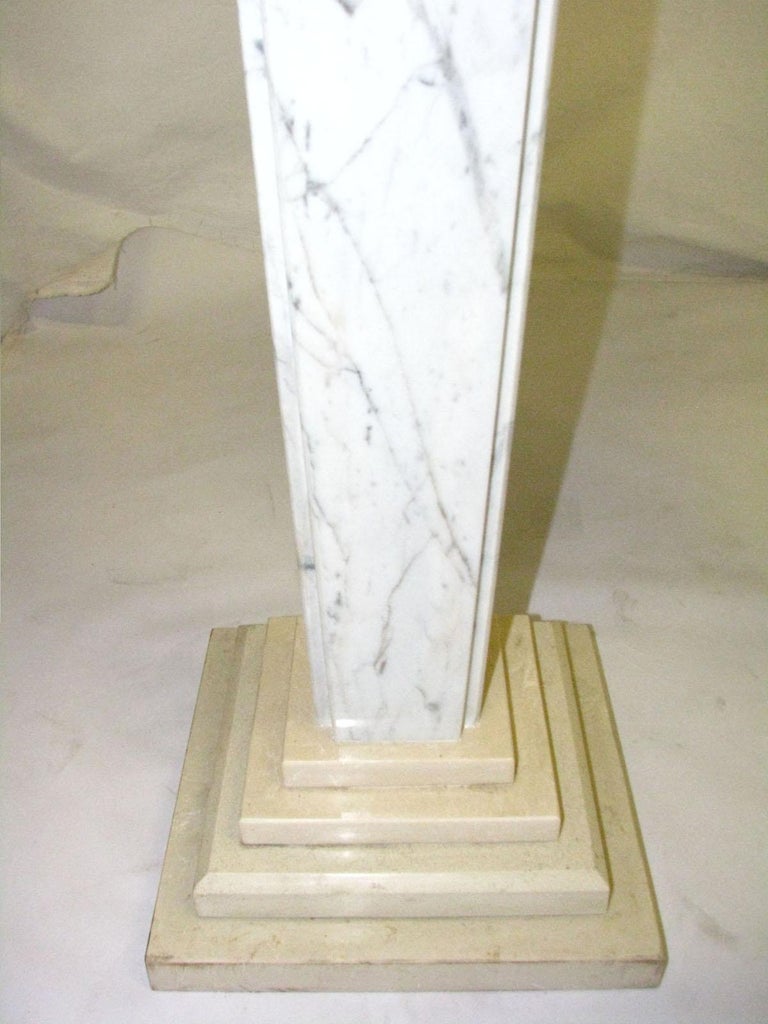 Pair of Ecru Carrara Marble Columns / Pedestals 20th Century For Sale ...