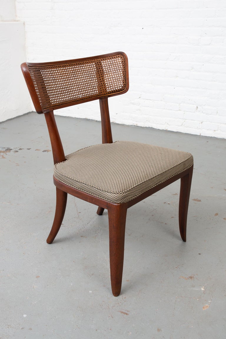 Pair of Ed Wormley Style Cane Back Side Chairs at 1stDibs