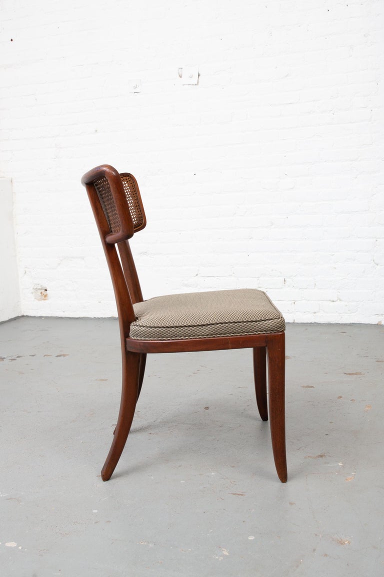 Pair of Ed Wormley Style Cane Back Side Chairs at 1stDibs