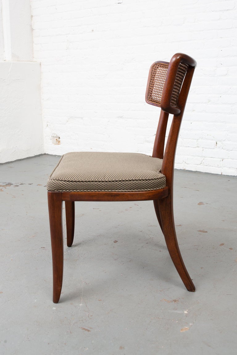 Pair of Ed Wormley Style Cane Back Side Chairs at 1stDibs
